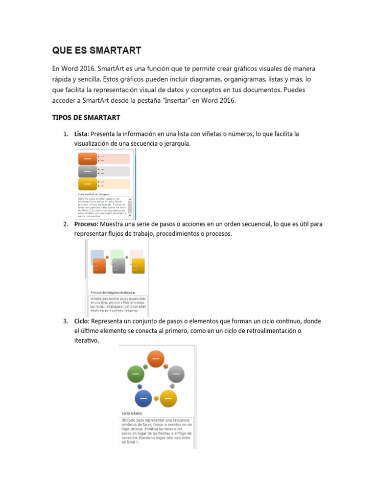 TIPOS DE SMARTART | PDF | Informática