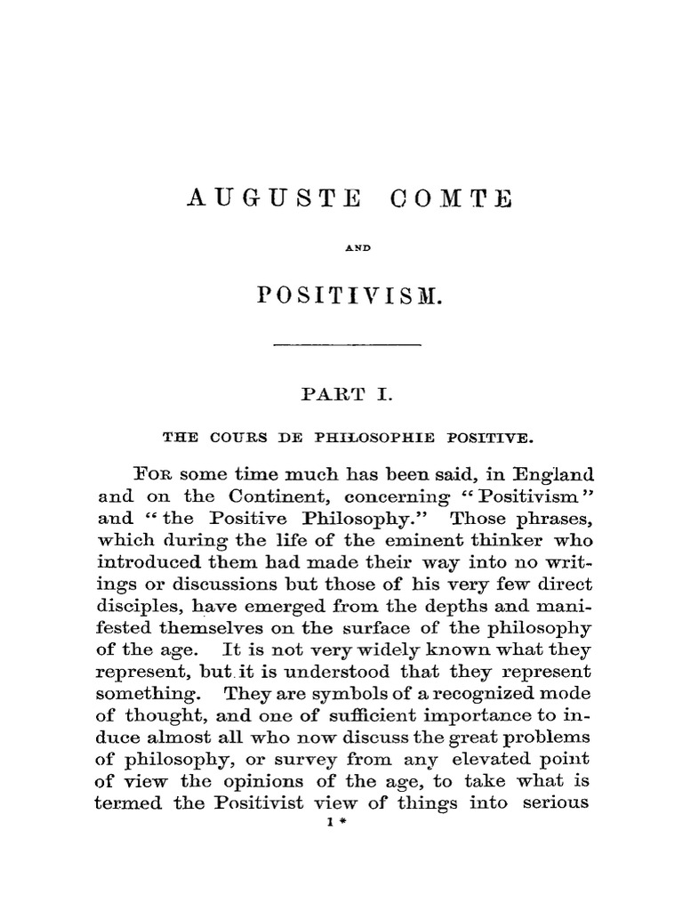 Mill J.S., August Comte and Positive Philosophy | PDF | Positivism ...