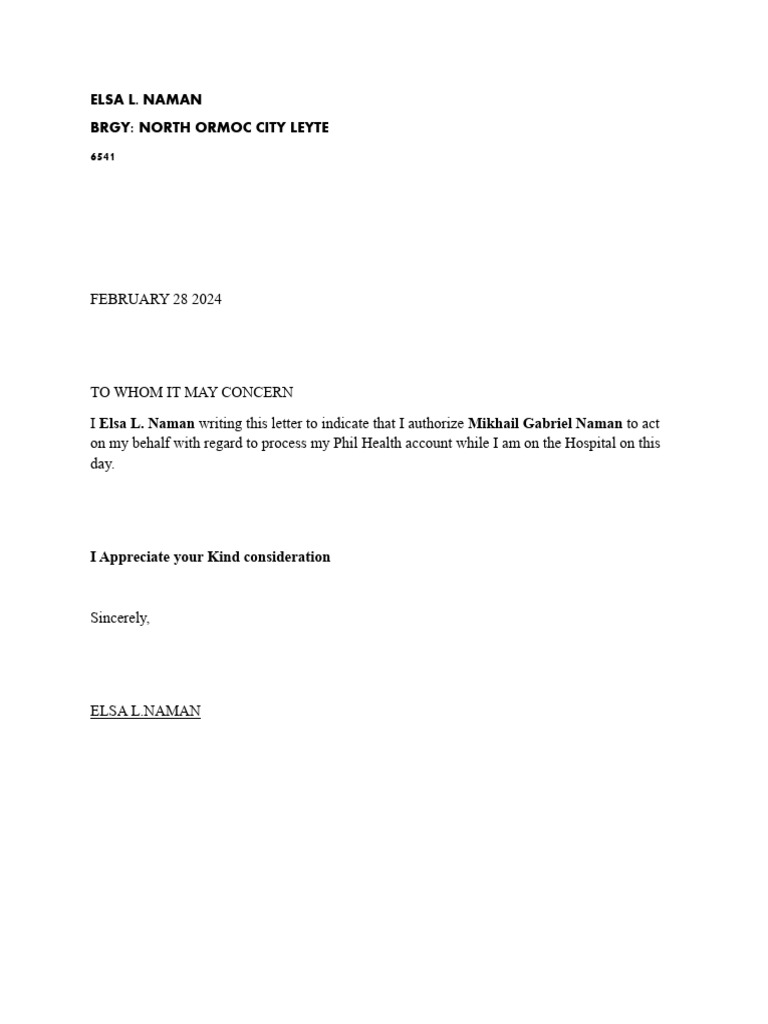 Authorization for PhilHealth Processing | PDF