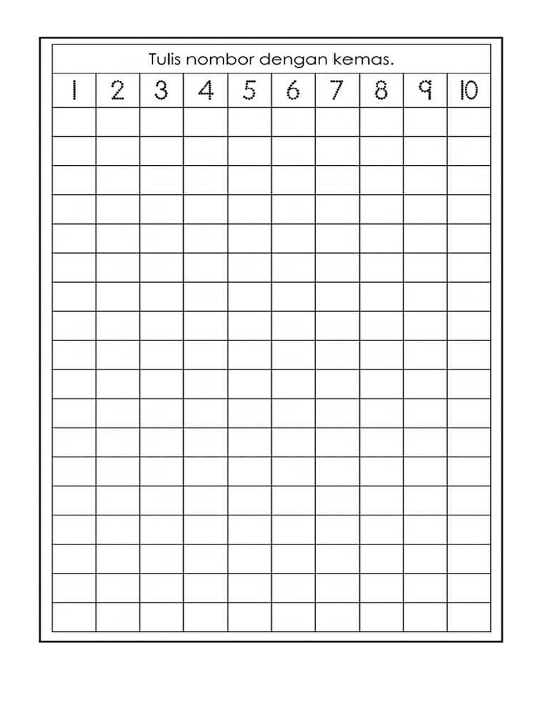 Tulis Nombor Tahun 1 | PDF