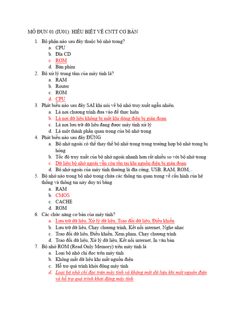 Hieu Biet Ve CNTTCB MD1 | PDF