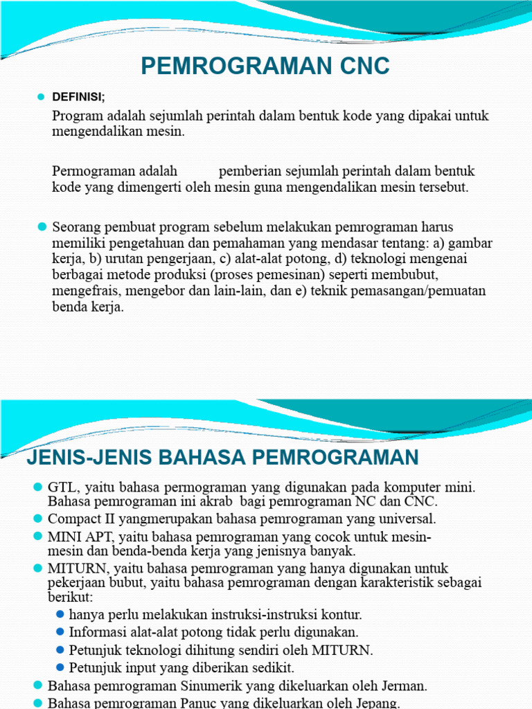 DASAR DASAR PEMROGRAMAN CNC PDF | PDF