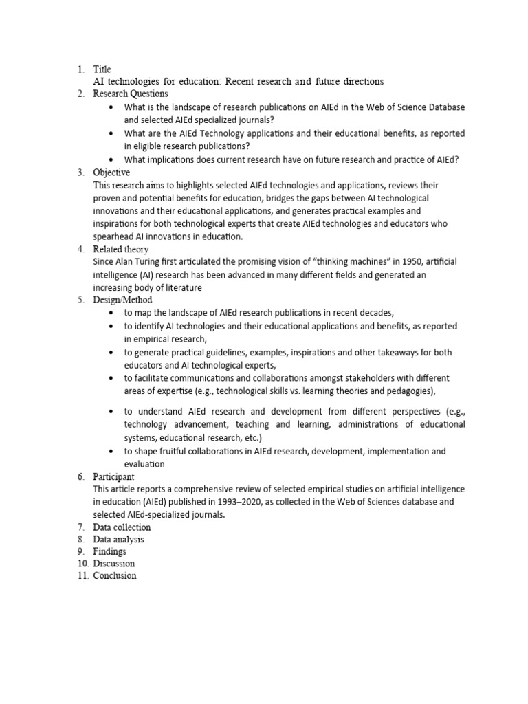 AIEd Technologies: Research Insights & Future | PDF