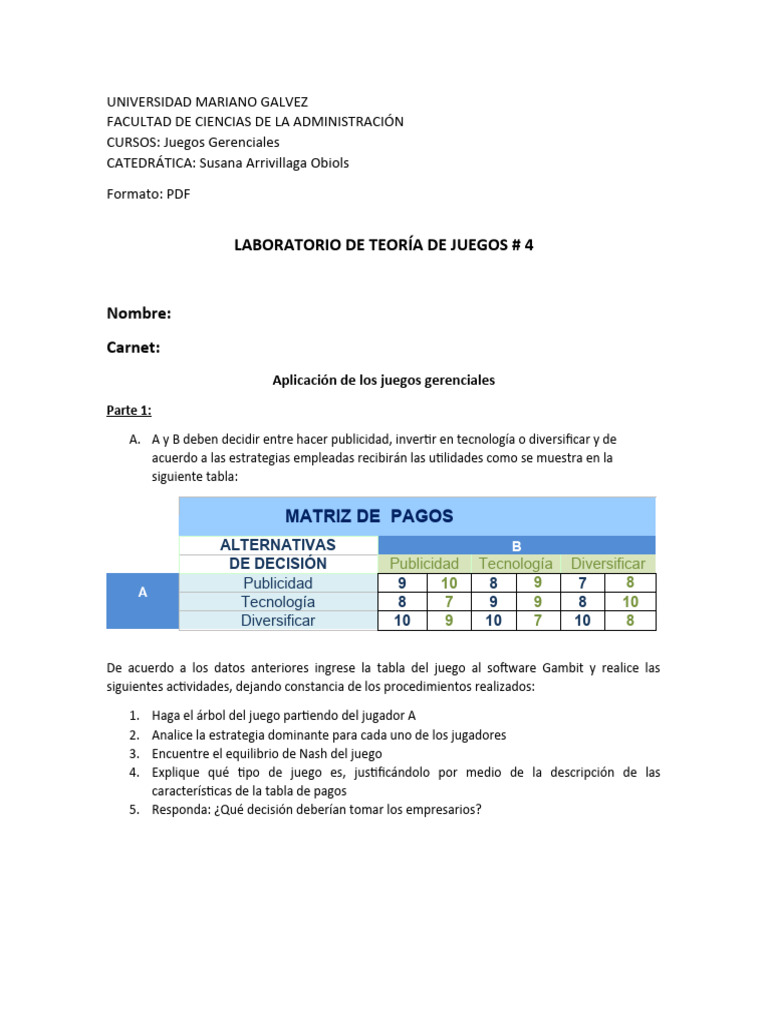 Estrategia Dominante en Teoría de Juegos | PDF | Precios | Producto ...