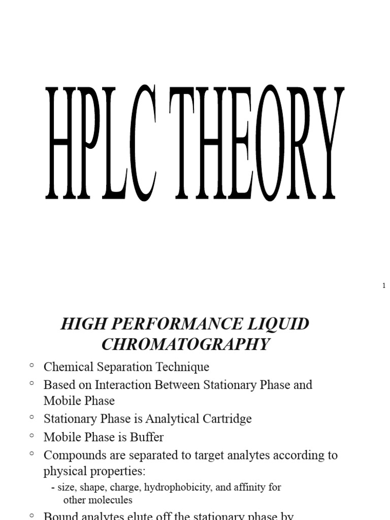 V2 Turbo HPLC Theory | PDF | Chromatography | High Performance Liquid ...