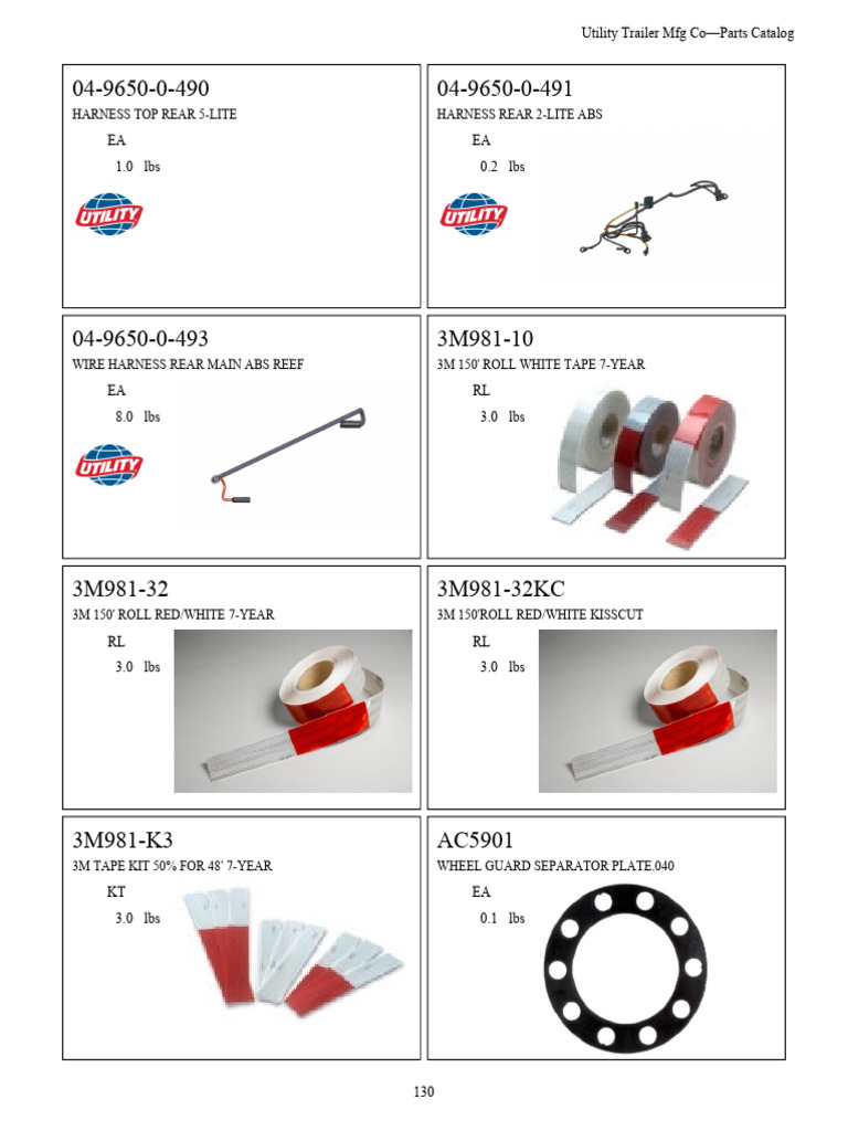 Parts-Catalog-Trailer-Accessories | PDF | Paint | Trailer (Vehicle)