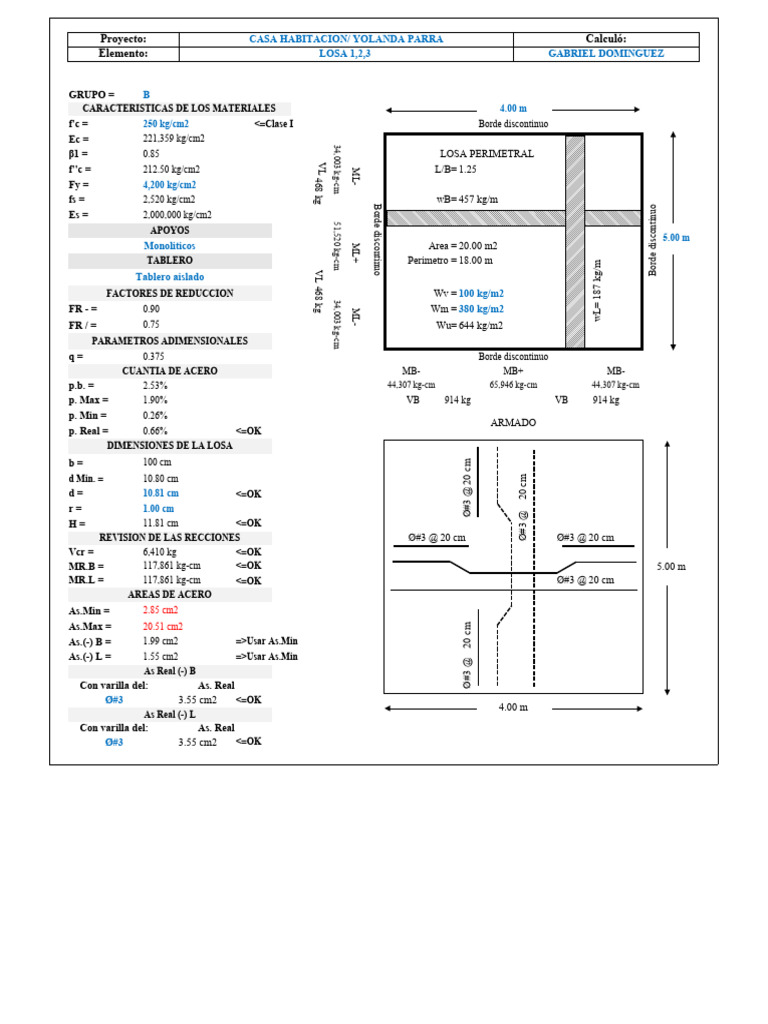 1.- Losa Maciza | PDF