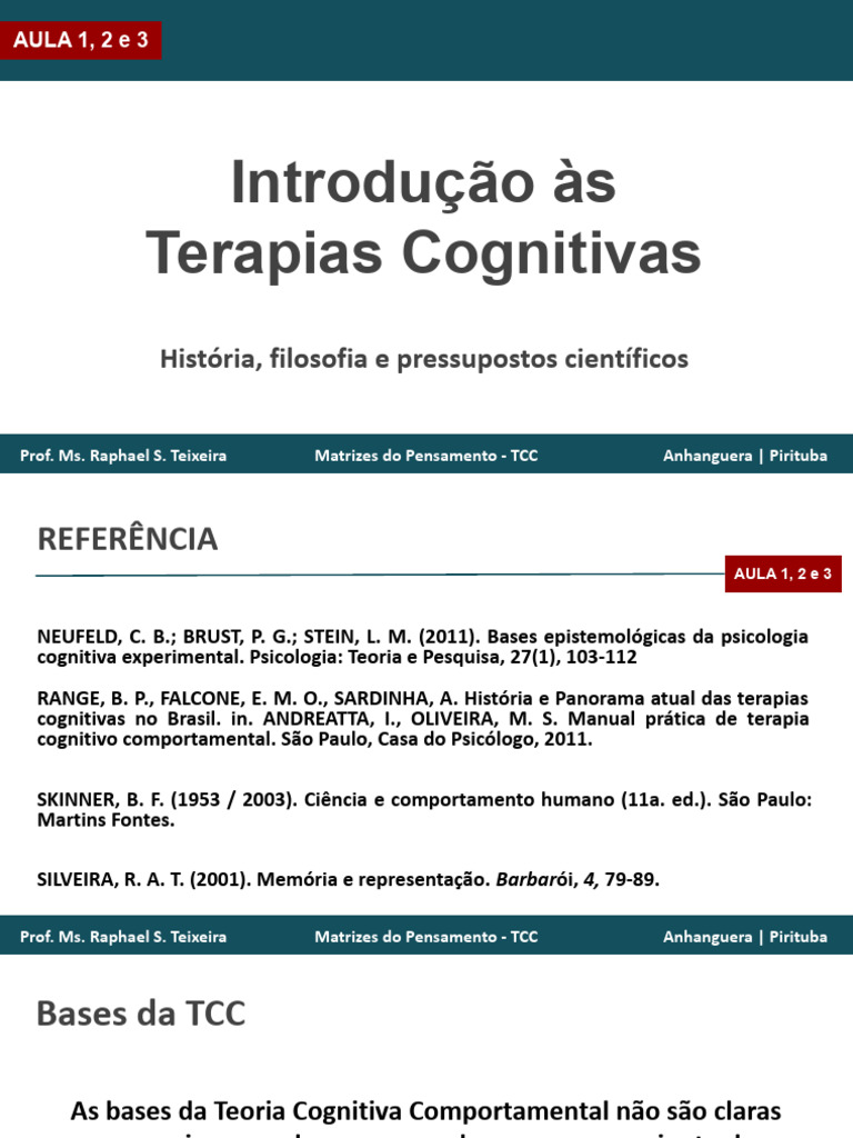 MATRIZES+TCC+-+AULA+1%2C+2+e+3 | PDF | Behaviorismo | Pensamento