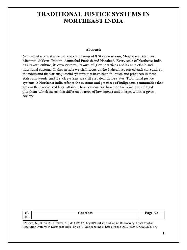 Traditional Justice Systems in Northeast India | PDF | Justice | Crime ...