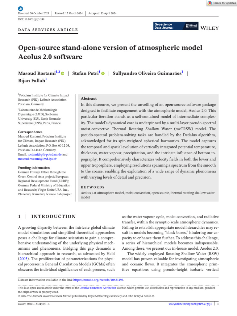 Open-Source Stand-Alone Version of Atmosphere Model Aeolus 2.0 Software | PDF | General ...