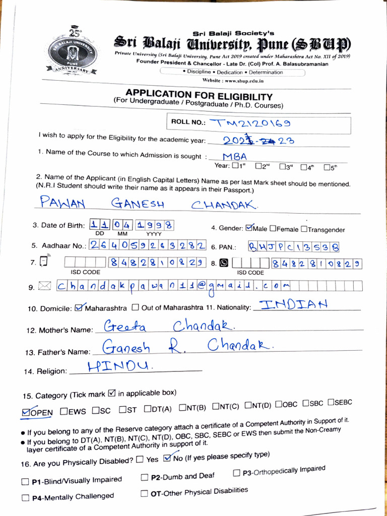 Eligibility Form | PDF