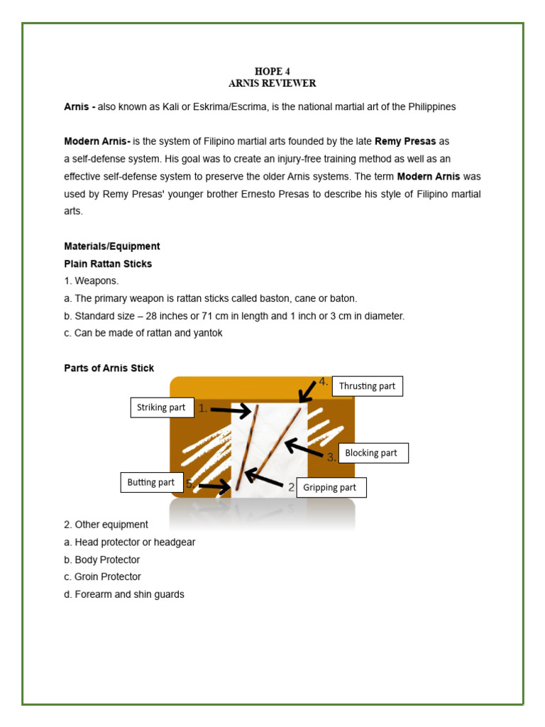 Arnis Reviewer Pdf