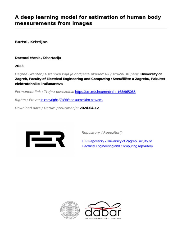 PHD Thesis A Deep Learning Model For Estimation of Human Body ...