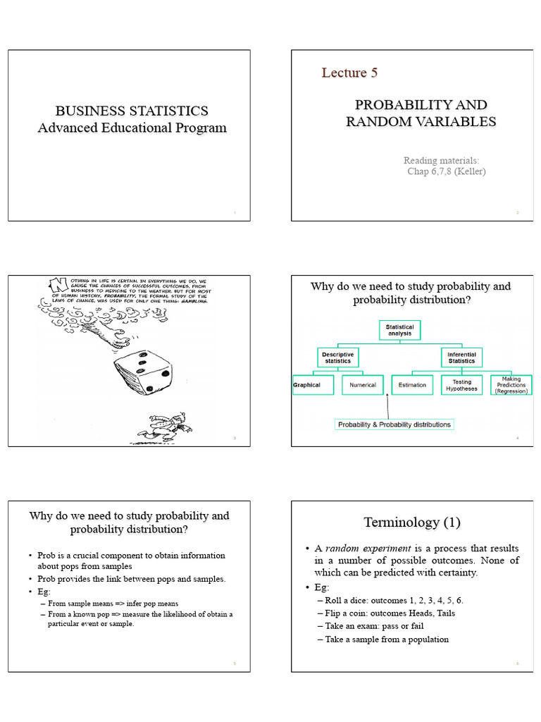 Lecture 4 - Prob and RV - ST | PDF | Probability Distribution | Expected Value