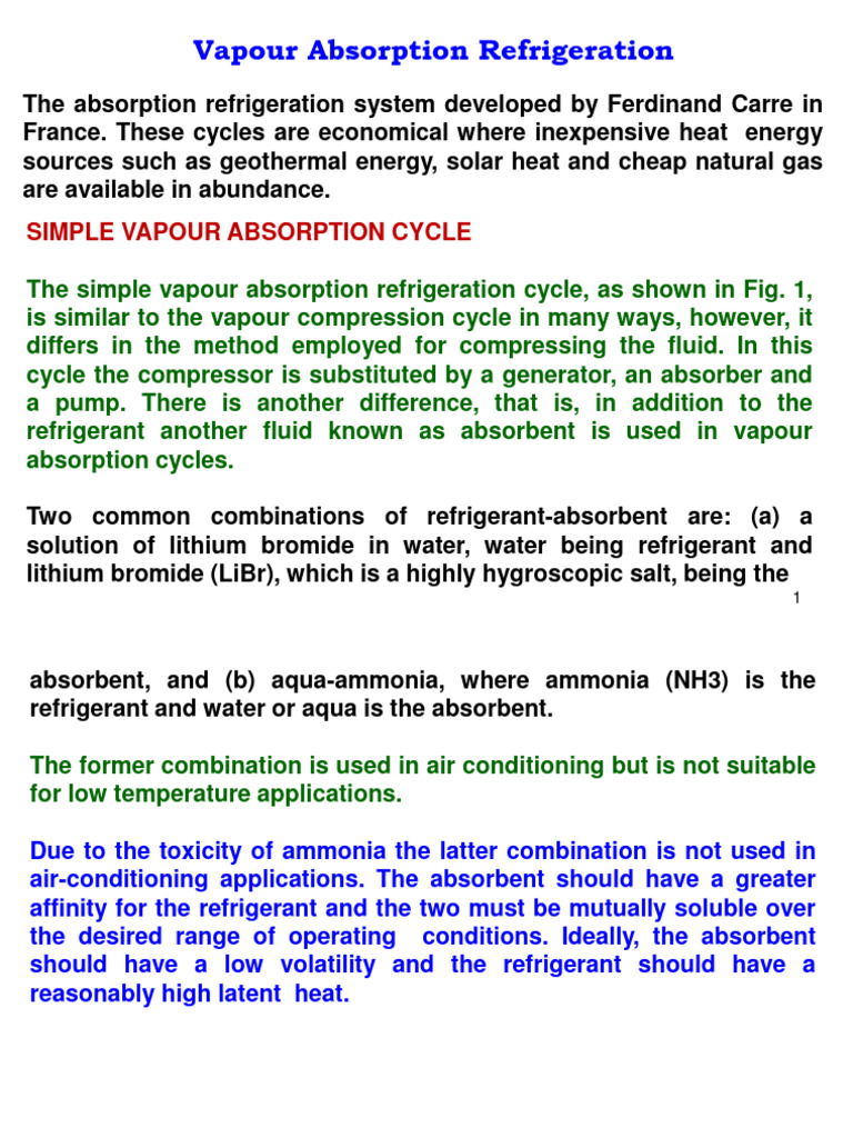 Absorption Refrigeration - AKM | PDF | Heat Exchanger | Refrigeration