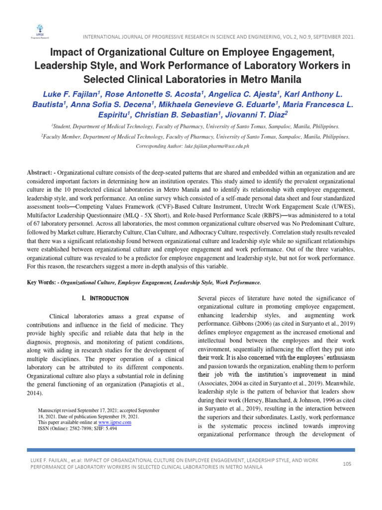 Impact_of_Organizational_Culture_on_Empl | PDF | Leadership | Organizational Culture