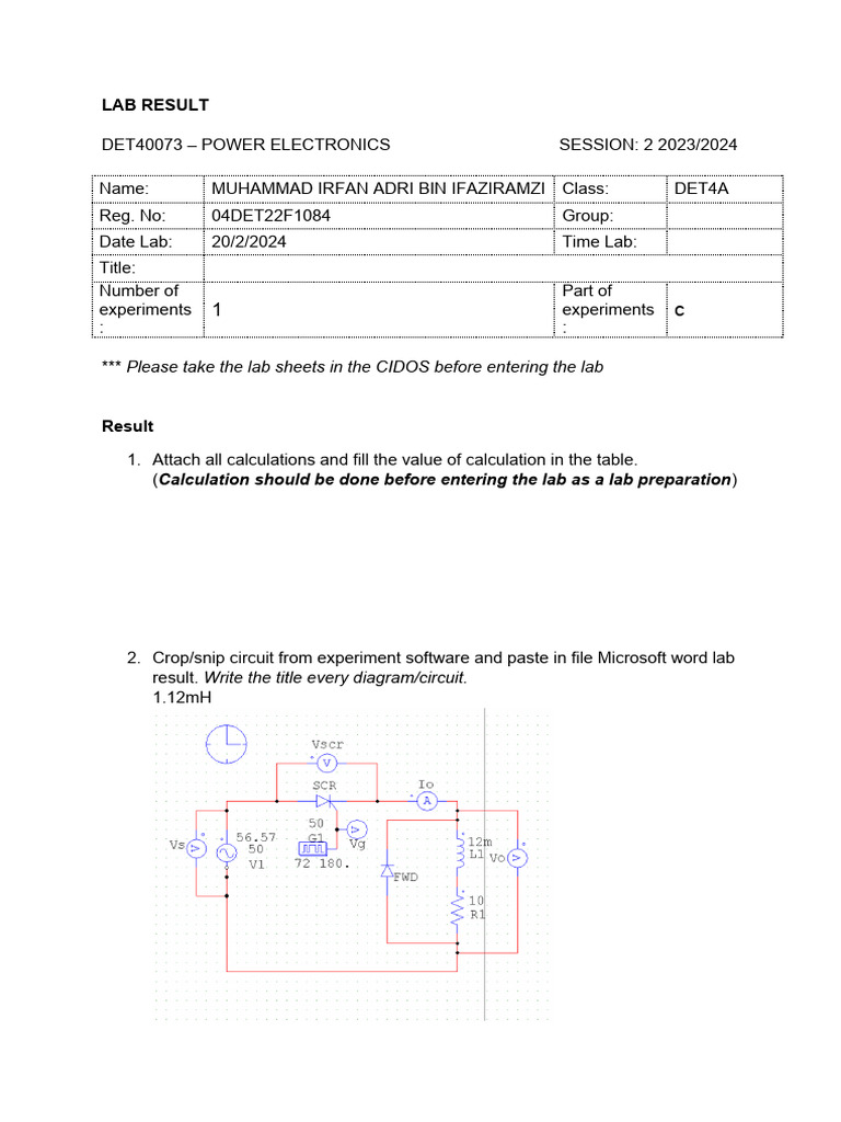 FORMAT LAB RESULT POWER E | PDF