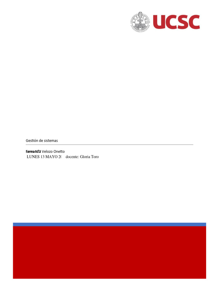 Tarea 2 - Gestión de Sistemas - Fernanda Velozo Onetto | PDF | Business | Tecnologías de la ...