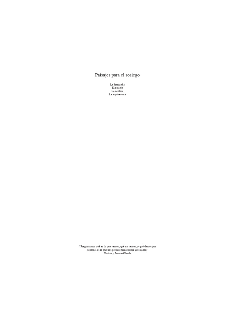 Paisajes para El Sosiego | PDF