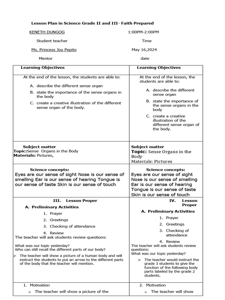 Multigrade Science | PDF | Senses | Cognition