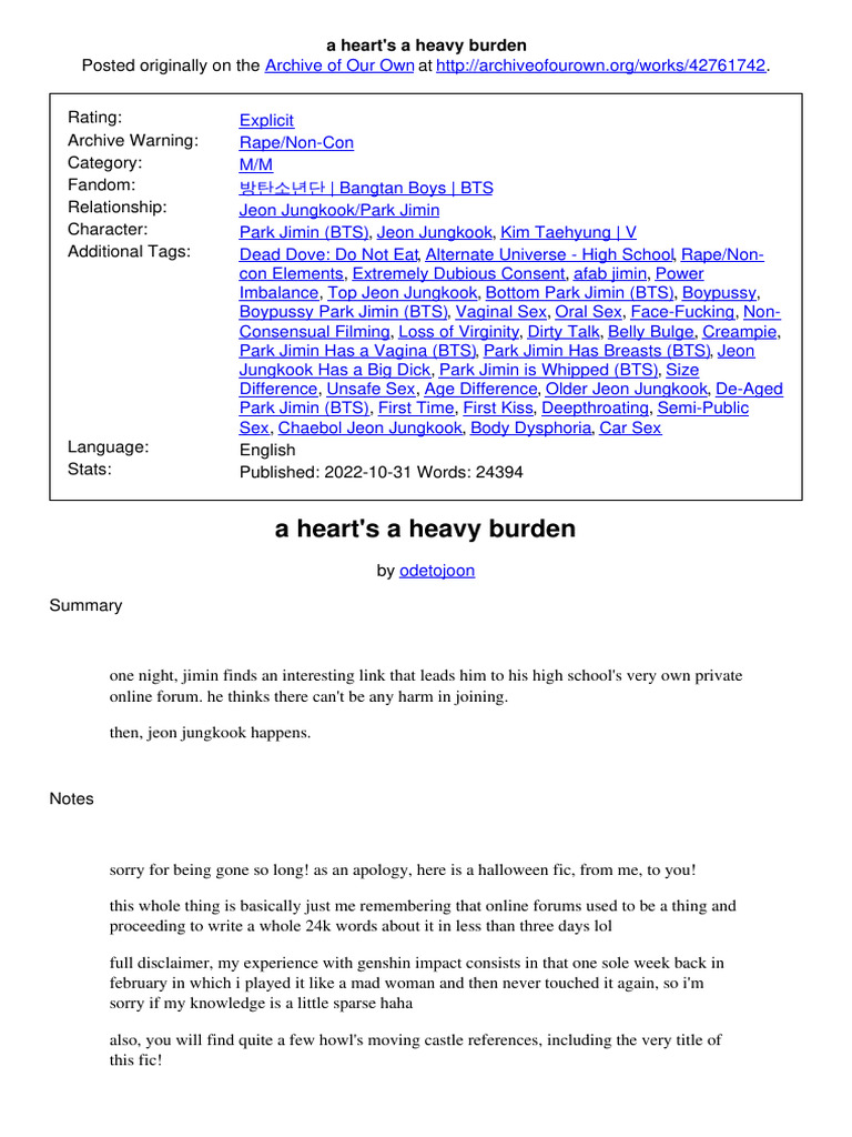 A Hearts A Heavy Burden | PDF | Human Sexuality | Sexology