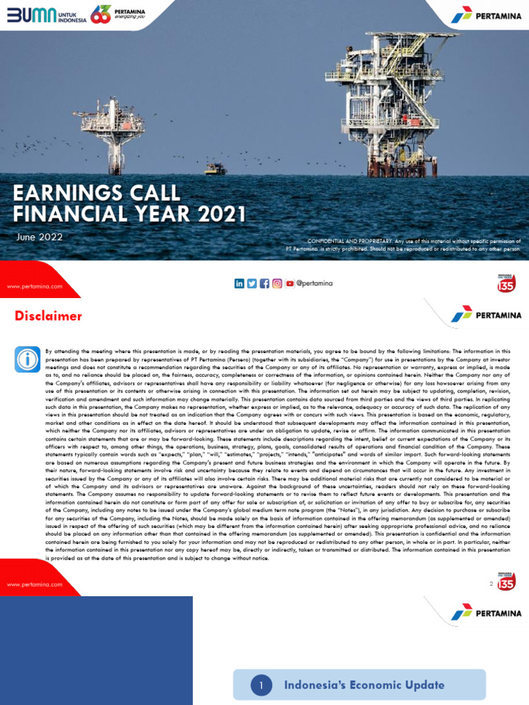 Pertamina Fy 2021 Performance Pdf Low Carbon Economy Sustainable