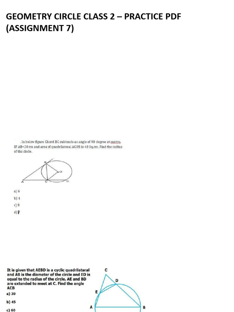 Geometry File 7 - (Circles Class 2) | PDF