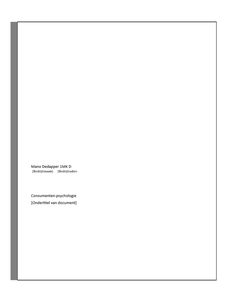 Samenvatting Consumentenpsychologie | PDF