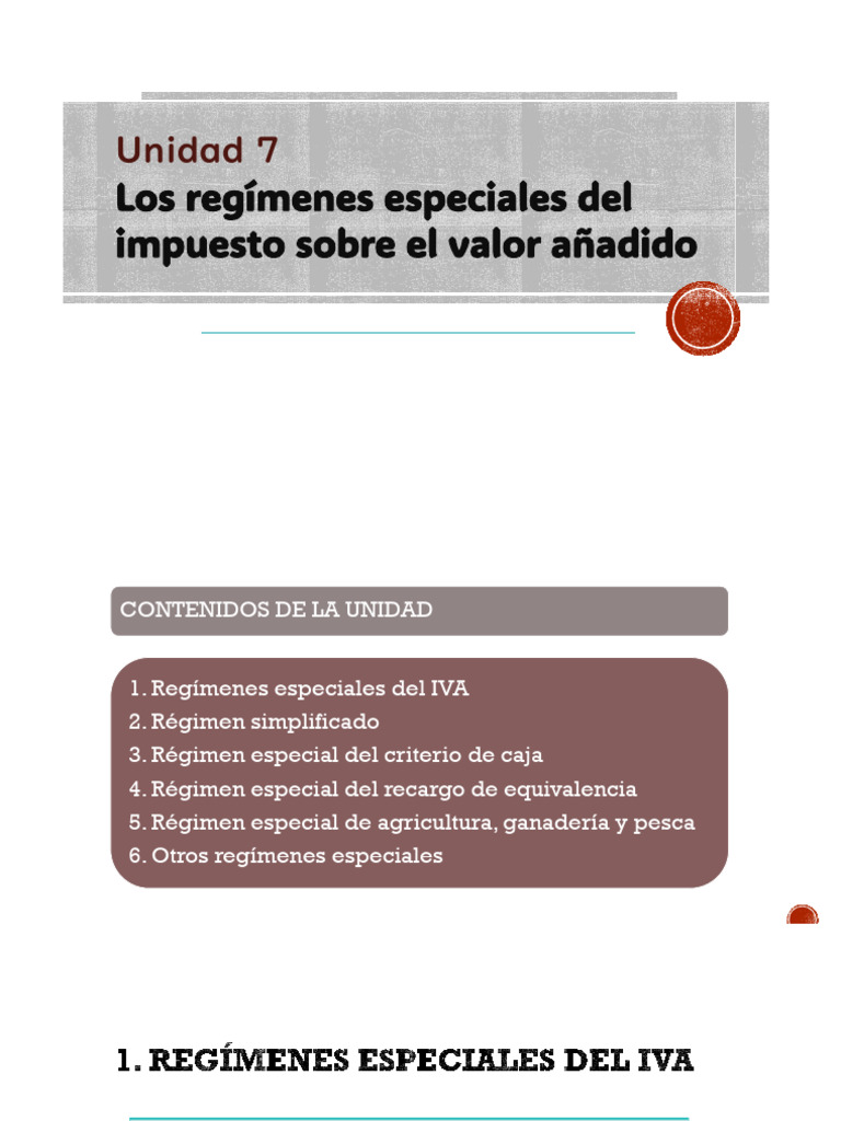 Regímenes Especiales del IVA Explicados | PDF