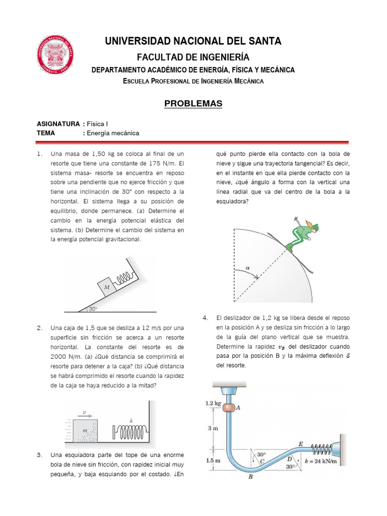 Práctica 08 - Energía Mecánica | PDF | Fricción | Cantidades fisicas
