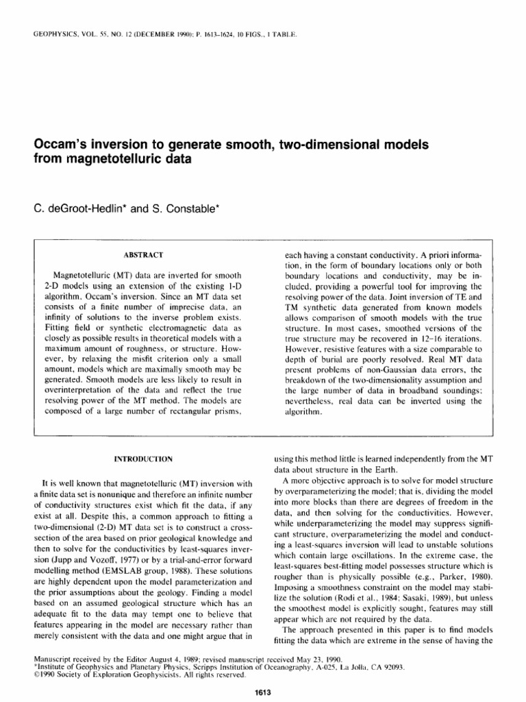 Geophysics: Smooth MT Inversion | PDF | Inverse Problem | Finite Element Method