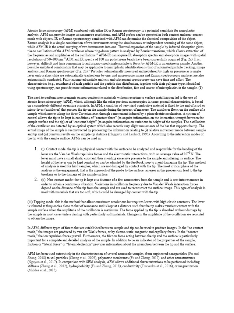 Atomic Force Microscopy Draft | PDF | Atomic Force Microscopy ...