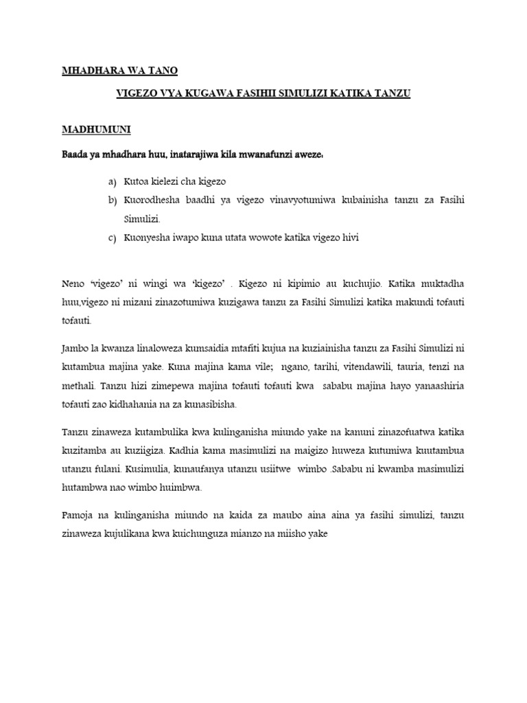Somo La Tano-321 | PDF