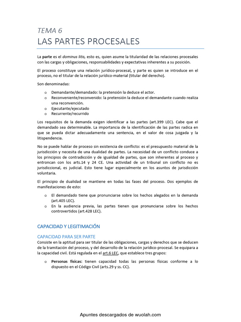 Capacidades y legitimación procesal | PDF | Ley procesal | Reunión