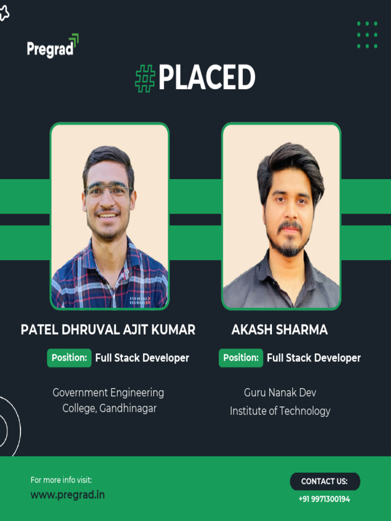 Recently Placed Students by Pregrad | PDF