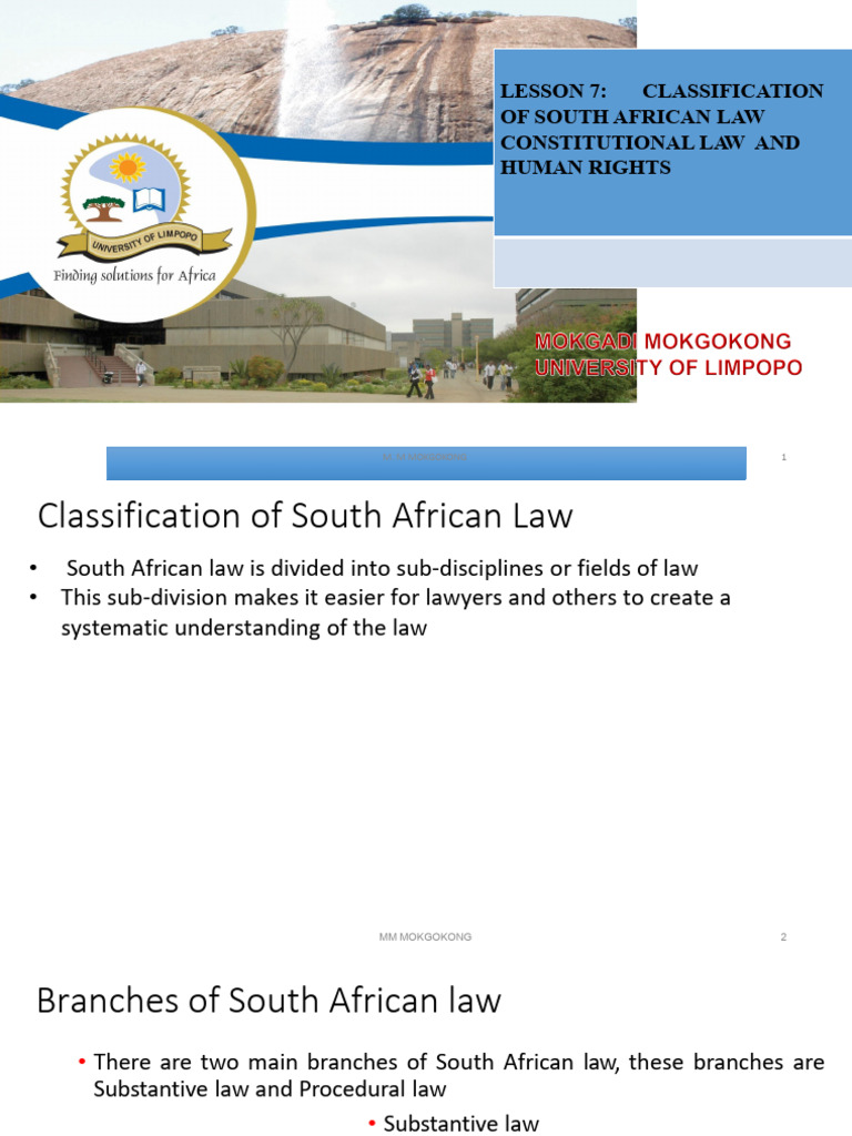 Classification of South African Law | PDF | Public Law | Rights