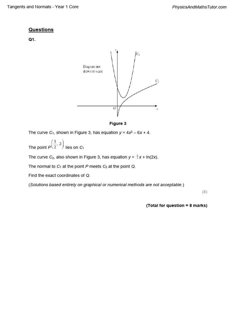 Tangents and Normals | PDF | Equations | Tangent