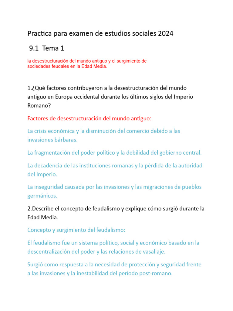 Estudios Sociales Zapandí 2024 Material Completo | PDF | Feudalismo | Edades medias