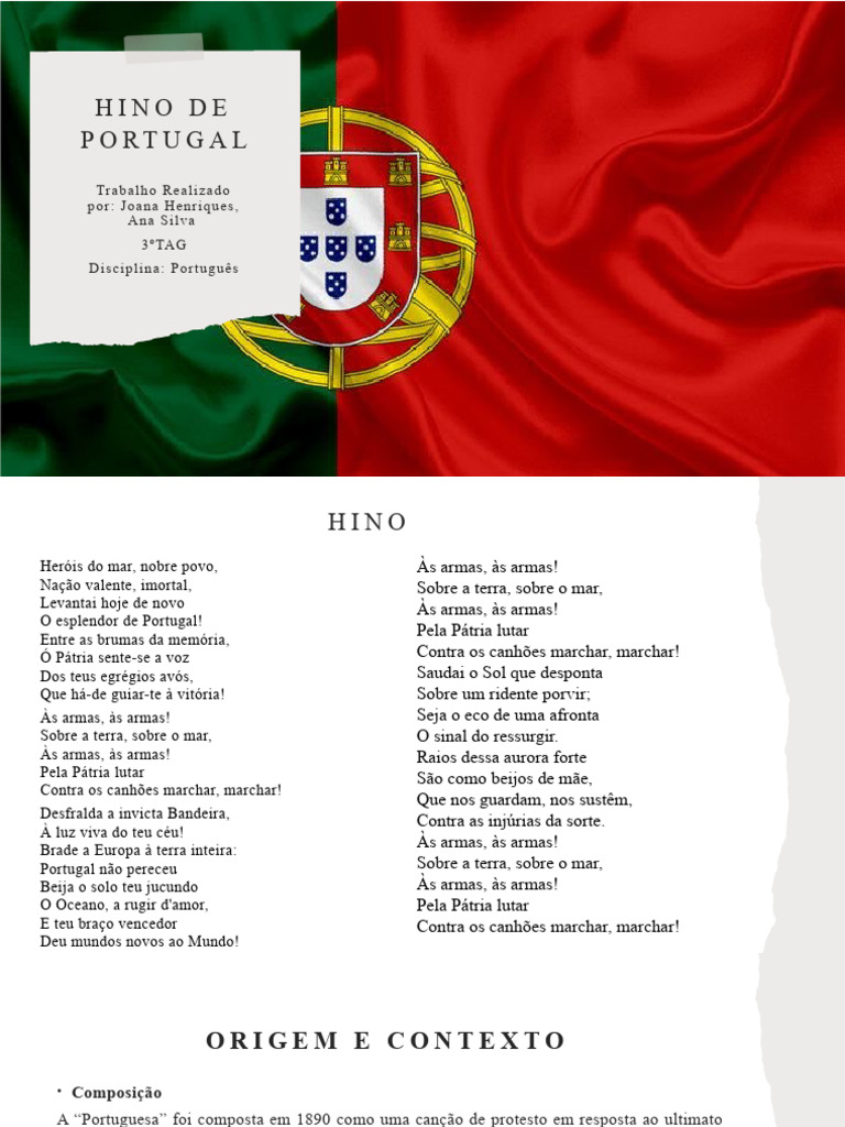 Letra e Significado do Hino de Portugal | PDF | Portugal