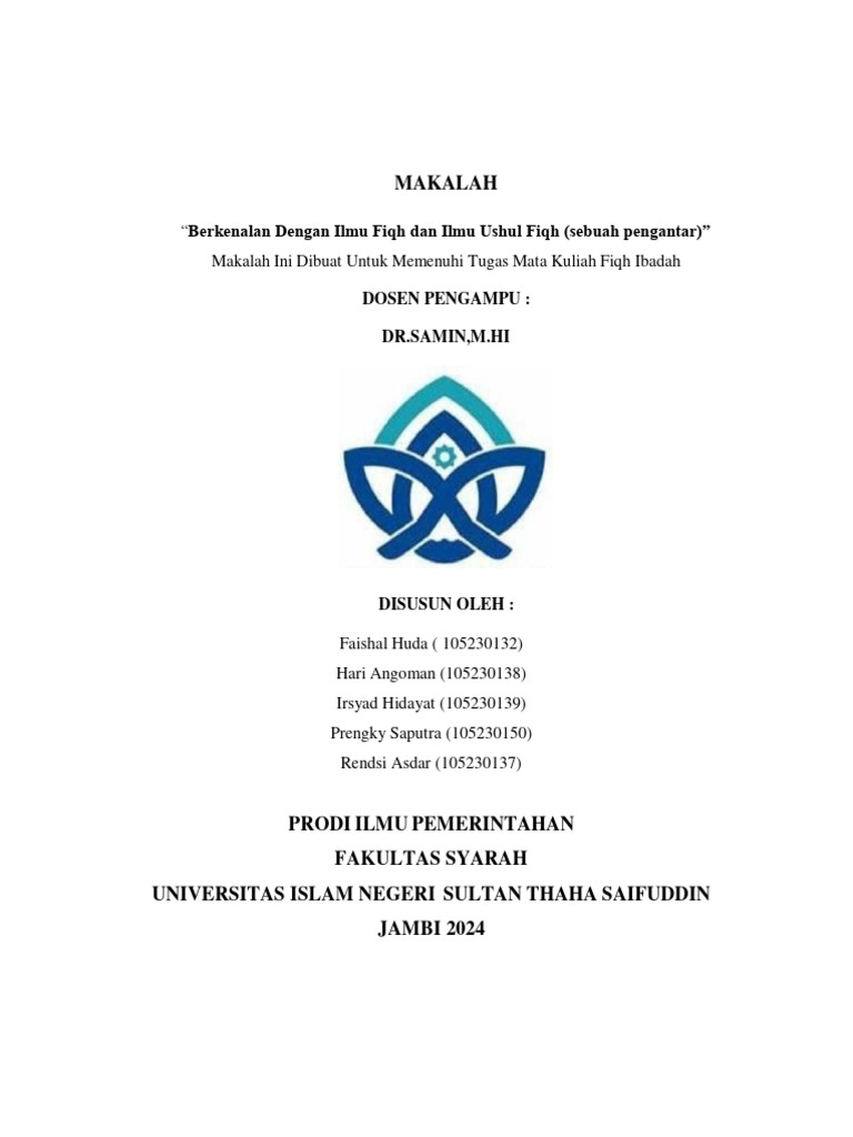 Berkenalan Dengan Ilmu Fiqh Dan Ilmu Ushul Fiqh Sebuah Pengantar Pdf