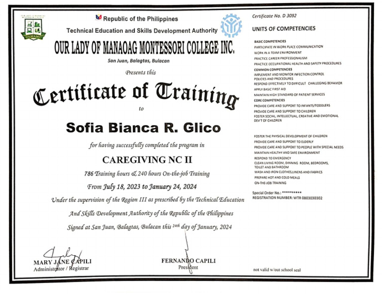 TESDA Diploma | PDF