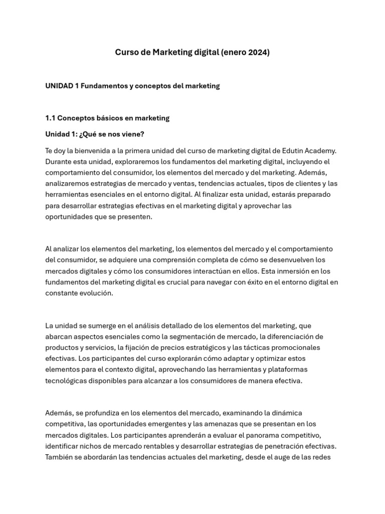 Curso de Marketing Digital | PDF | Publicidad | Marketing