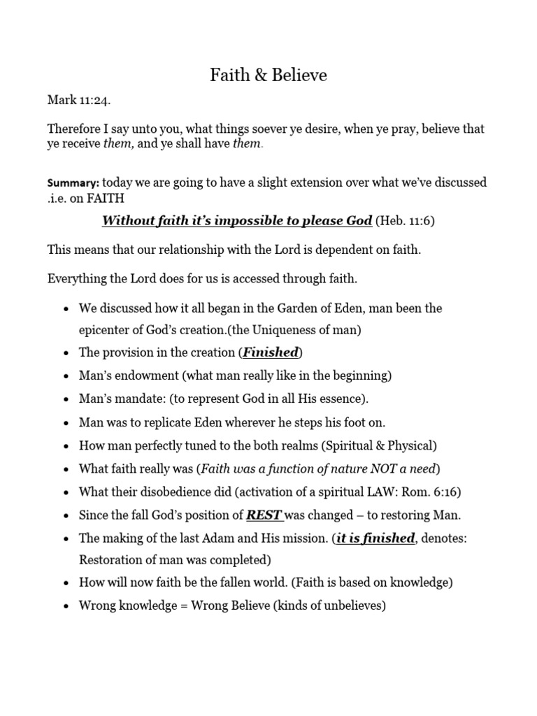 Faith 1 | PDF | Faith | God