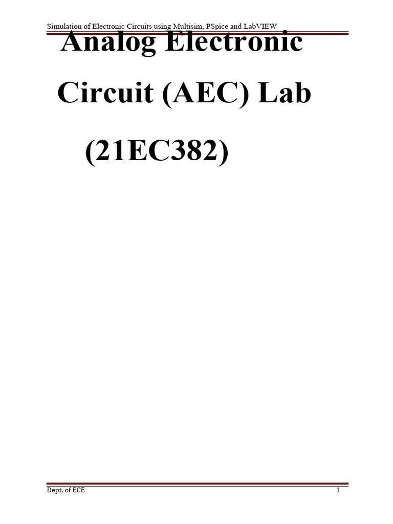 Analog Electronic and LIC | PDF | Field Effect Transistor | Amplifier