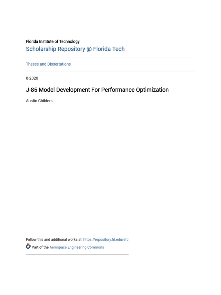 J-85 Model Development For Performance Optimization | PDF | Jet Engine ...