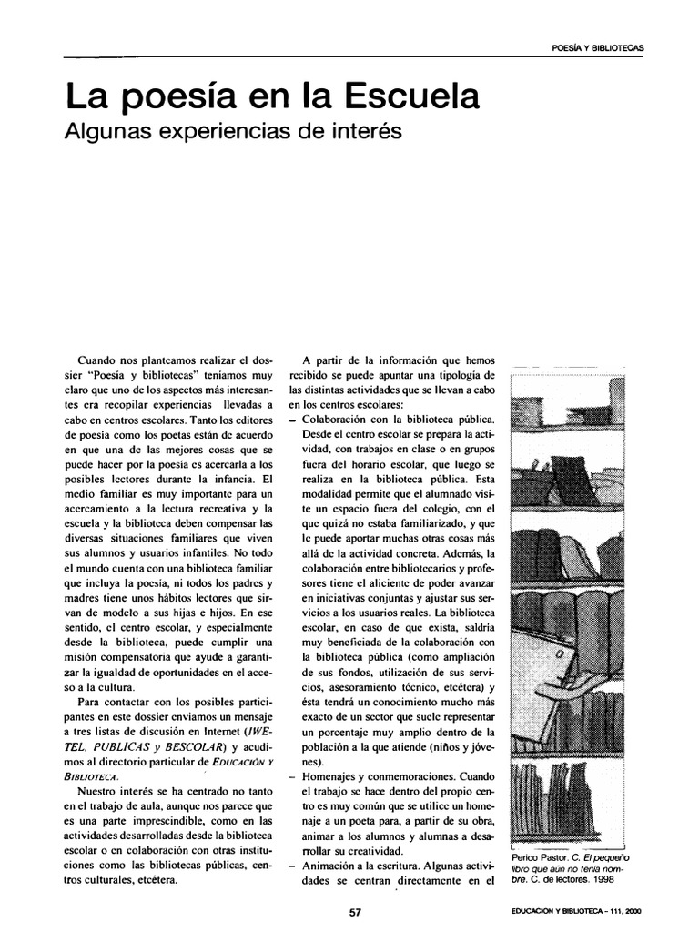 Poesía y Educación en la Escuela | PDF | Escuelas | Poesía