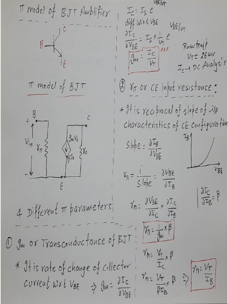 Lec - 80 - To - 83 - Pie - T - Models - With - Problems - of - BJT - Amplifier - AE | PDF