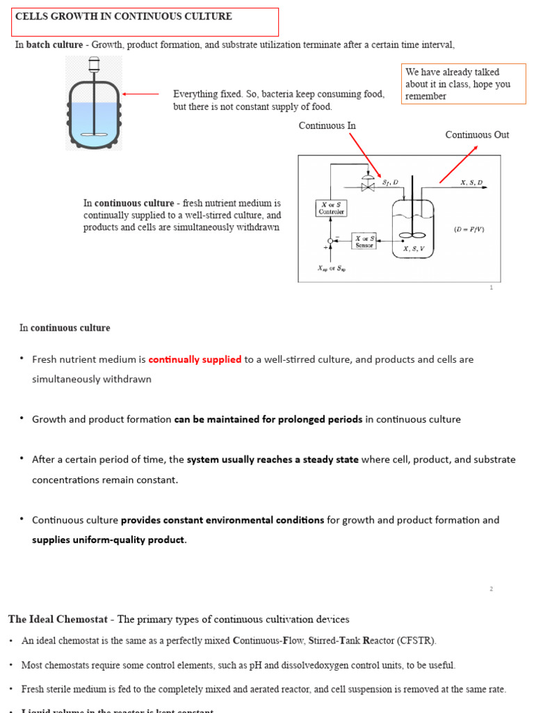 Continuous Culture and Chemostat Dynamics | PDF | Biology | Chemistry