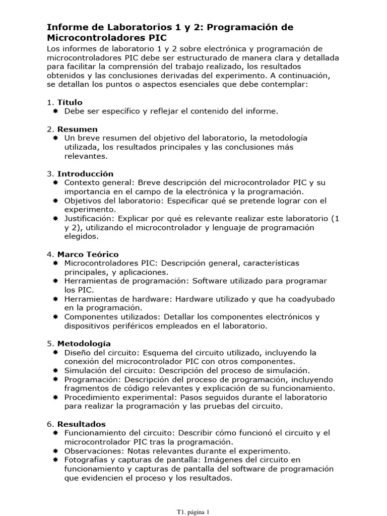 Informe de Laboratorios 1 y 2 Programación de Microcontroladores PIC | PDF | Programación de ...