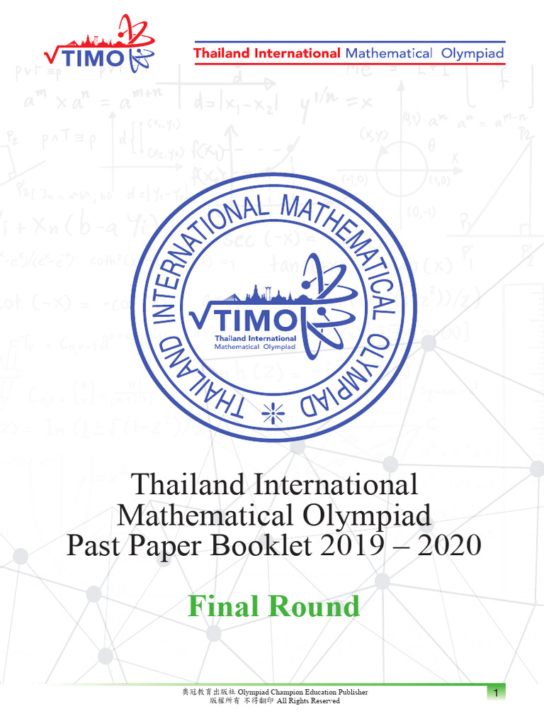TIMO 2019-2020 Past Papers | PDF | Mathematics